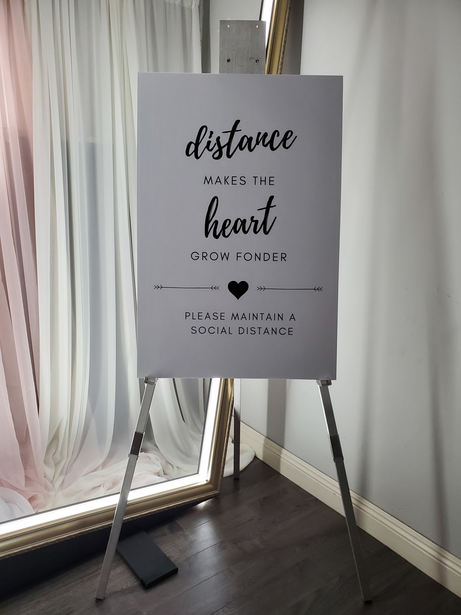 'Distance' Sign with Chrome Easel, 24x36 $39.50 | Call for a free ...